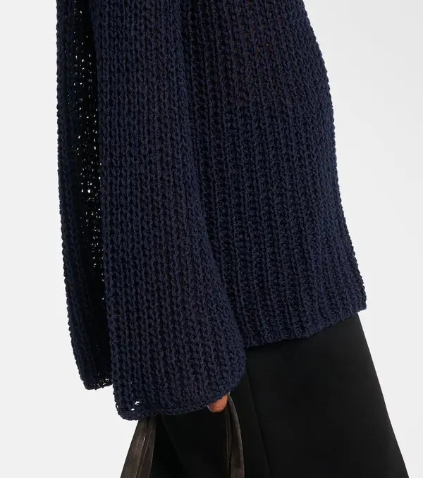 Khaite Elowen Open-knit Cotton-blend Sweater
