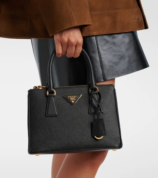 Prada Galleria Small Leather Tote Bag - Black