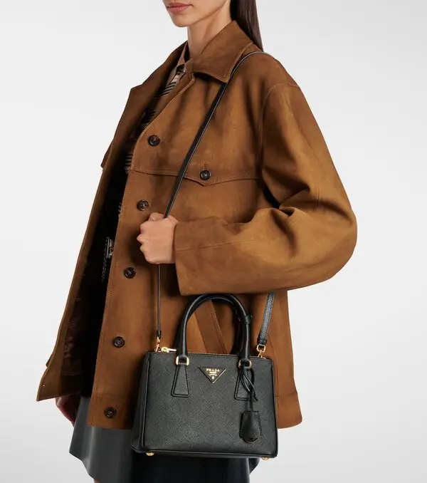 Prada Galleria Small Leather Tote Bag - Black