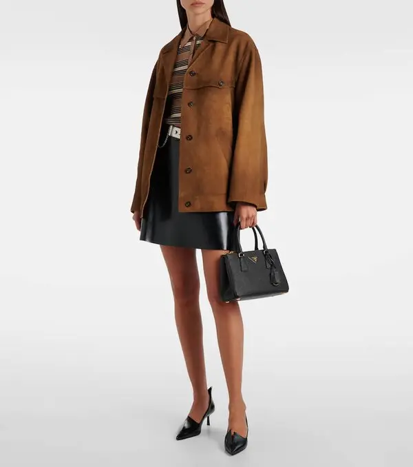 Prada Galleria Small Leather Tote Bag - Black