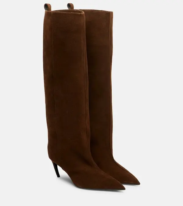 Attico Lea 65 Suede Knee-high Boots - Brown