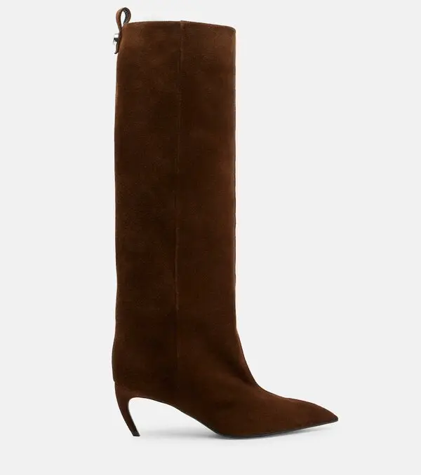 Attico Lea 65 Suede Knee-high Boots - Brown
