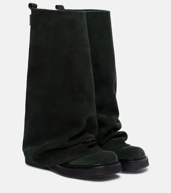 Attico Robin Leather Combat Boots - Black