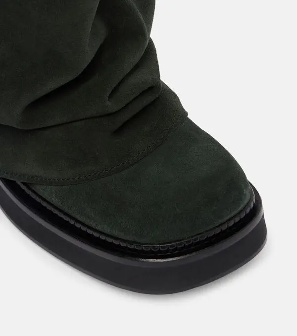 Attico Robin Leather Combat Boots - Black