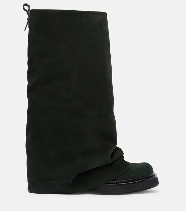 Attico Robin Leather Combat Boots - Black