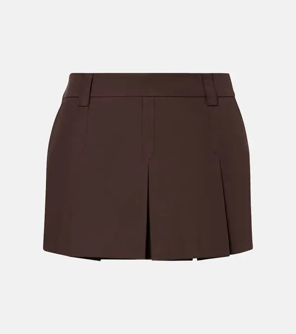 Miu Miu Logo Cotton-blend Miniskirt