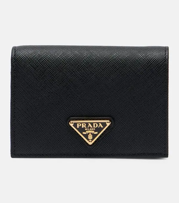 Prada Saffiano Small Leather Wallet - Black