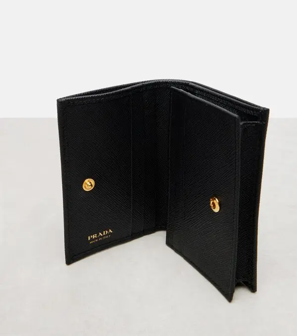 Prada Saffiano Small Leather Wallet - Black