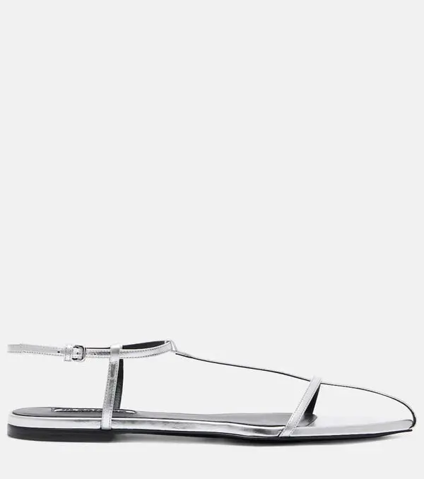 JIL SANDER Metallic Leather Sandals