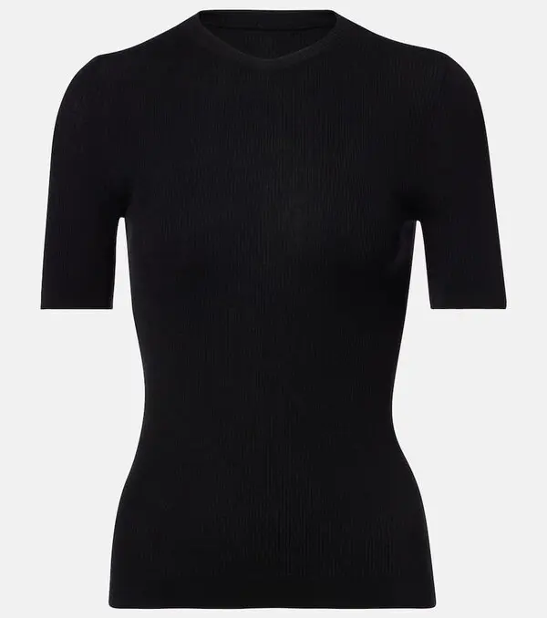 Khaite Celina Ribbed-knit Wool-blend Top - Black