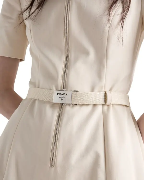 Prada Chino Fit-and-flare Dress - Neutral