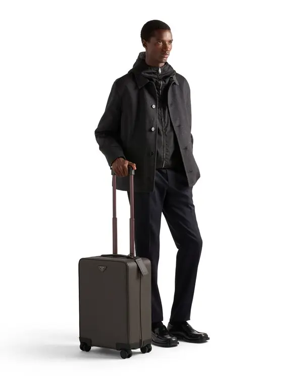 Prada Saffiano Leather Trolley - Grey