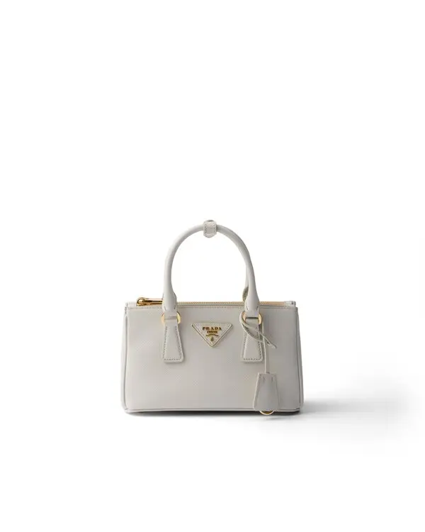 Prada Galleria Mini Saffiano Leather Bag - Neutral