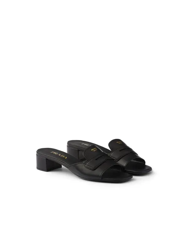 Prada Leather Heeled Sandals