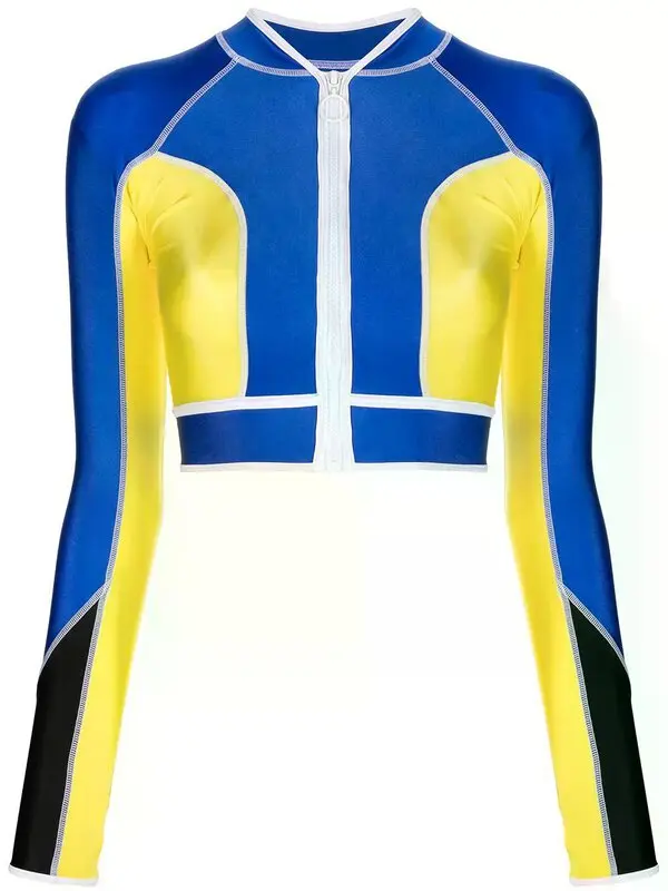 DUSKII Jem Crop Swim Top - Blue