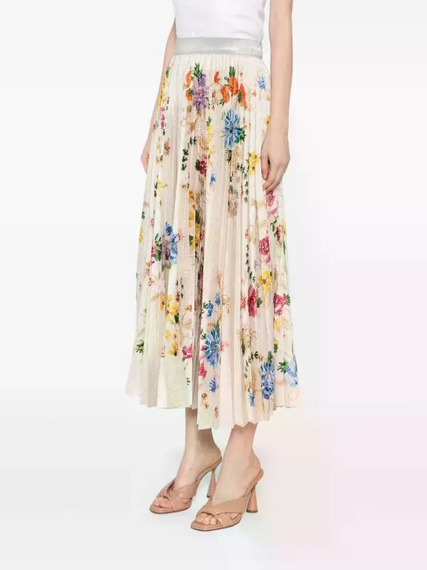 MARY KATRANTZOU Pleated Skirt - Neutrals