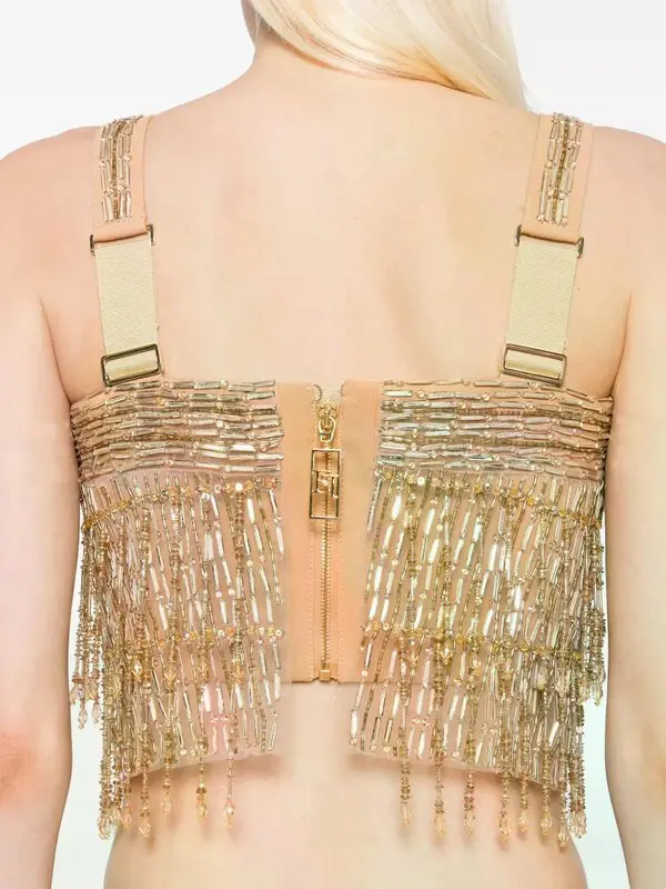 Elisabetta Franchi Sequin-embroidered Crepe Top