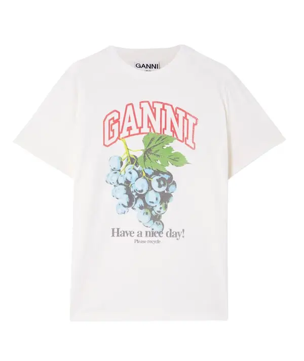 GANNI - Grapes Printed Organic Cotton-Jersey T-Shirt