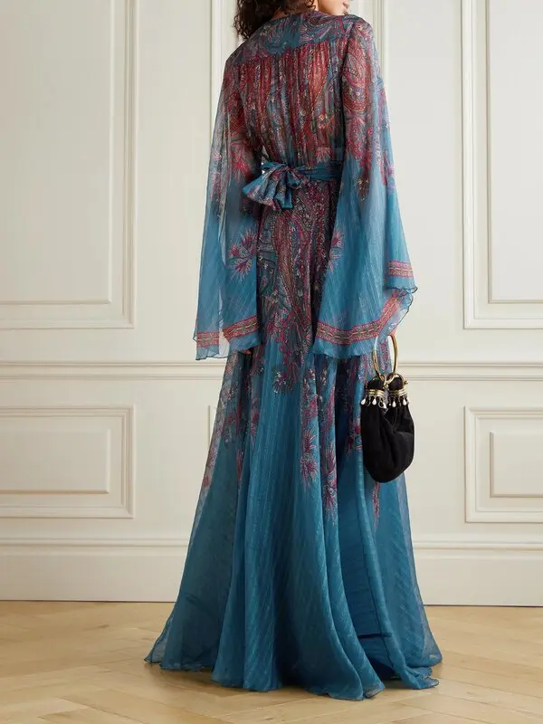 Etro Belted Paisley-print Maxi Dress