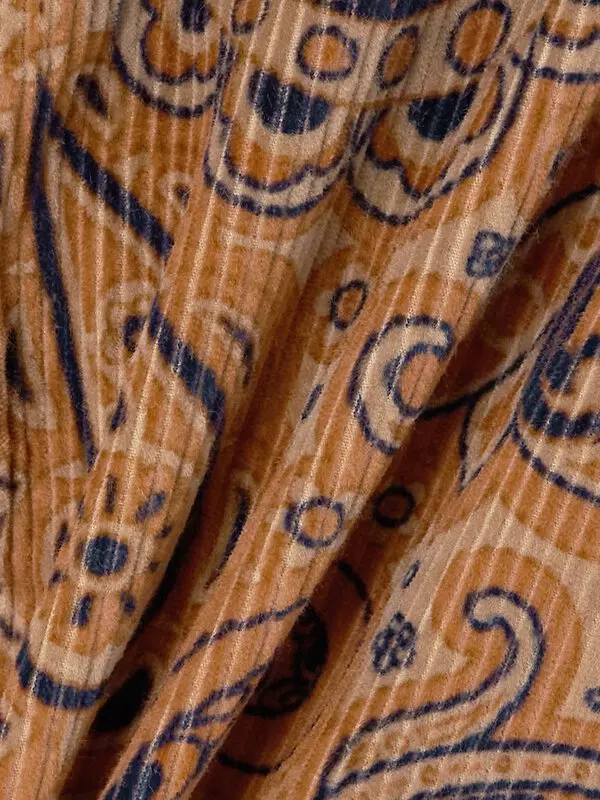 Etro Paisley-print Stretch Cotton-corduroy Flared Pants - Brown