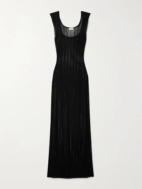 SALON 1884 Canova Ribbed-knit Maxi Dress - Black