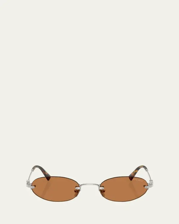Miu Miu Rimless Oval Sunglasses