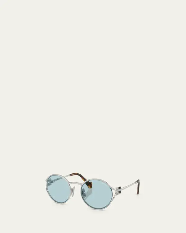 Miu Miu Metal Oval Sunglasses