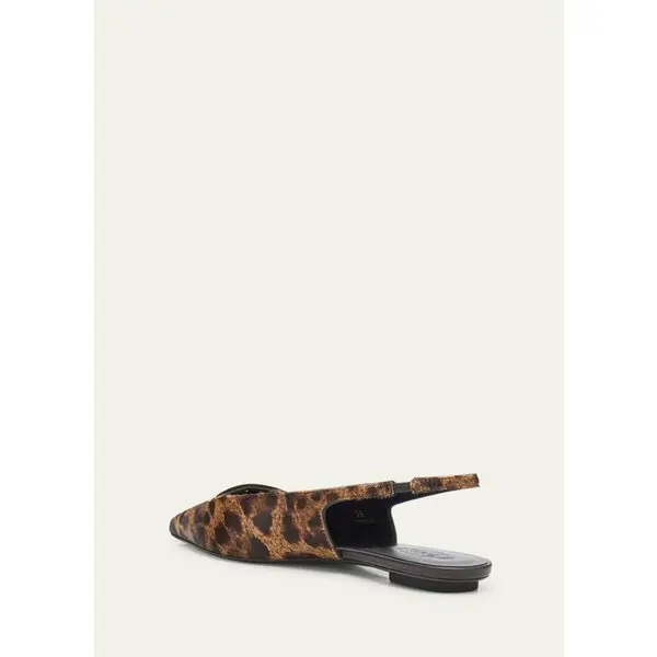 TOD'S Printed Slingback Flats - Leopard