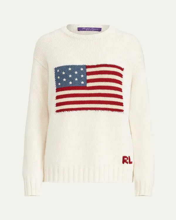 Ralph Lauren Flag Crewneck Sweater - Cream