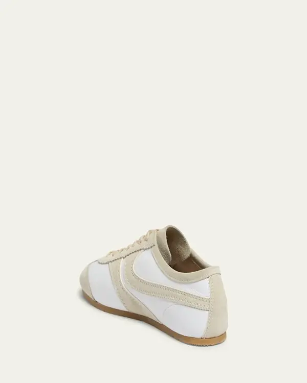 Dries Van Noten Dustin Mixed Leather Retro Sneakers - White