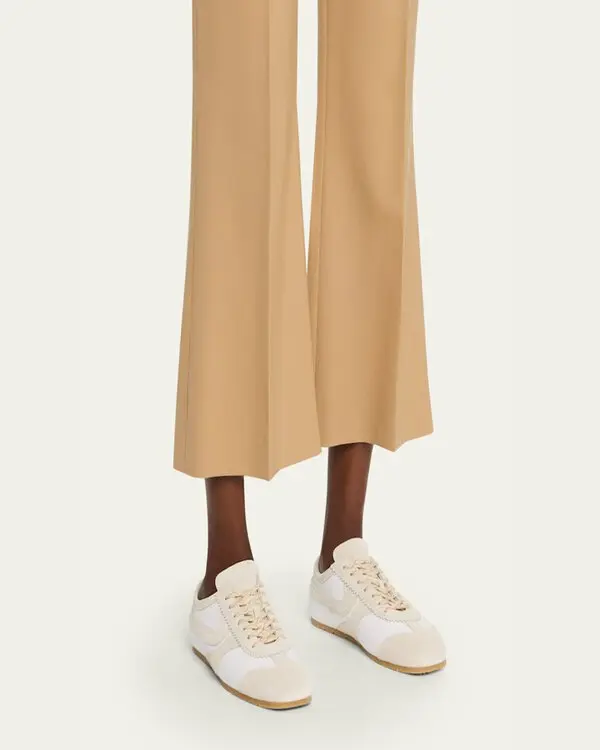 Dries Van Noten Dustin Mixed Leather Retro Sneakers - White