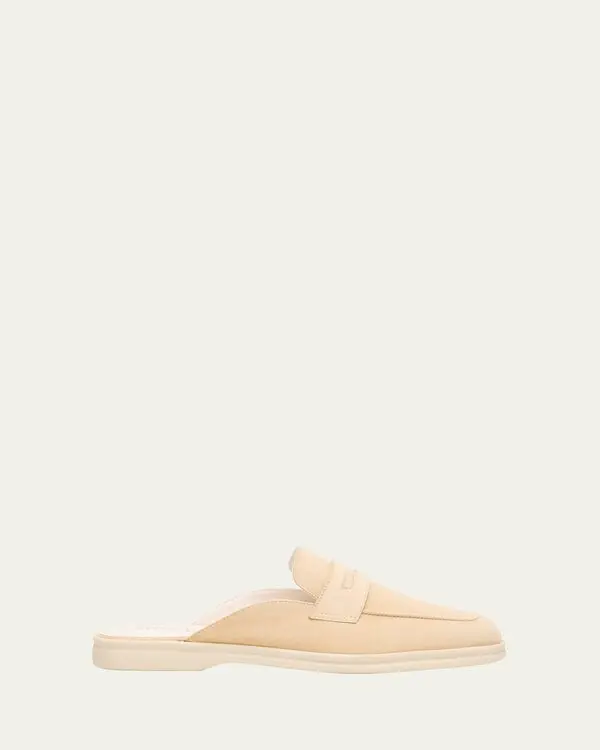 SOPHIQUE Riviera Suede Loafer Mules - Sand
