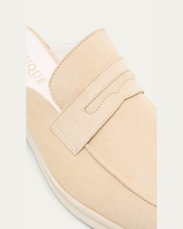 SOPHIQUE Riviera Suede Loafer Mules - Sand
