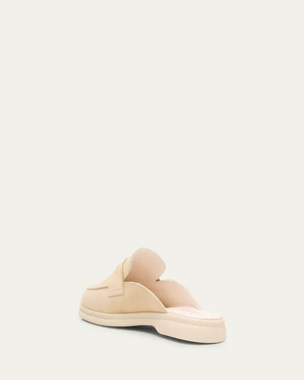 SOPHIQUE Riviera Suede Loafer Mules - Sand