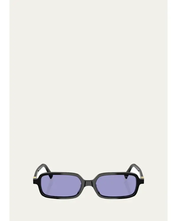 Miu Miu Mu 11zsf Rectangular Sunglasses - Black/blue
