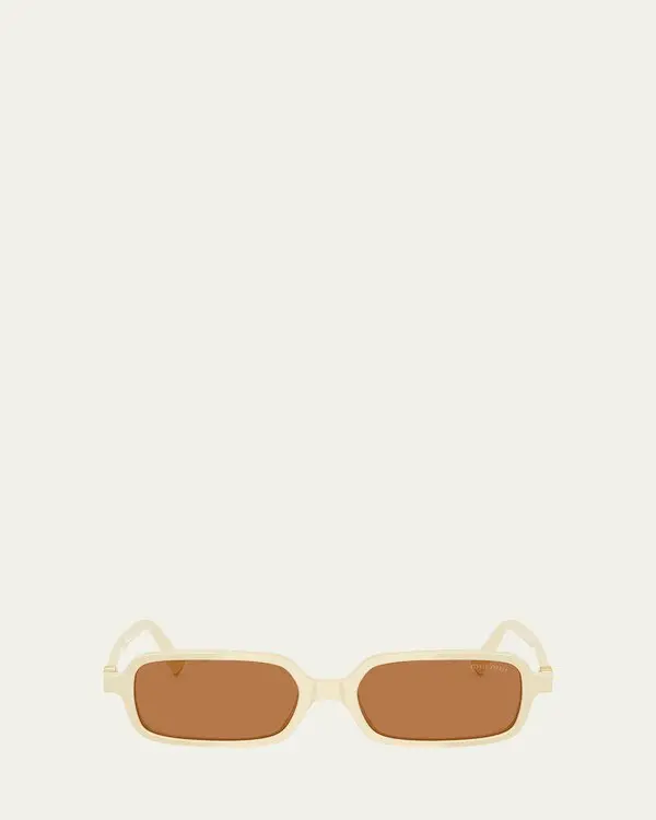 Miu Miu Mu 11zsf Rectangular Sunglasses - White/brown