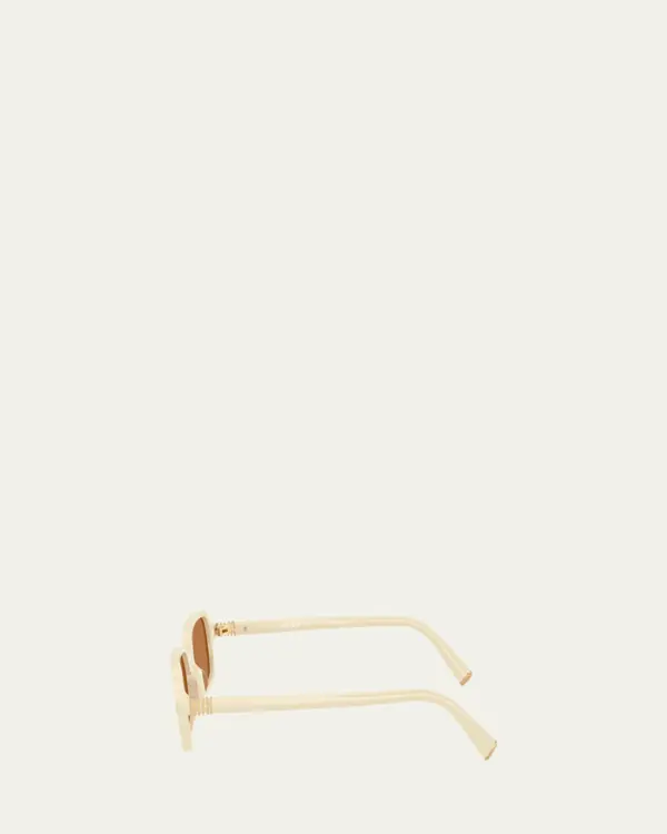 Miu Miu Mu 11zsf Rectangular Sunglasses - White/brown