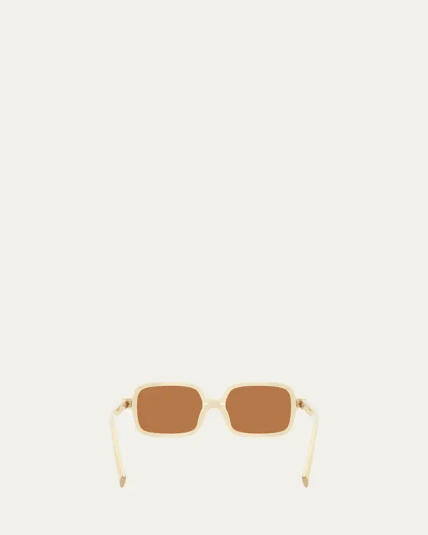 Miu Miu Mu 11zsf Rectangular Sunglasses - White/brown