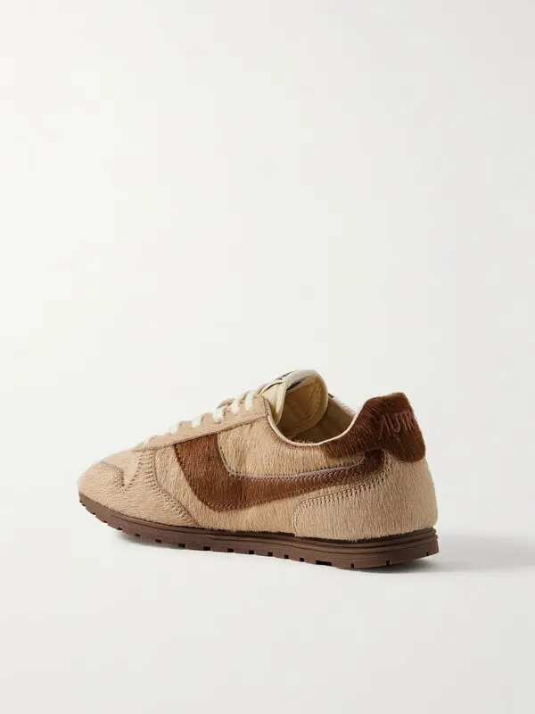 AUTRY Windspin Two-tone Calf Hair Sneakers - Brown