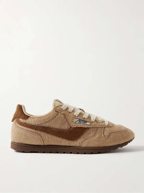AUTRY Windspin Two-tone Calf Hair Sneakers - Camel