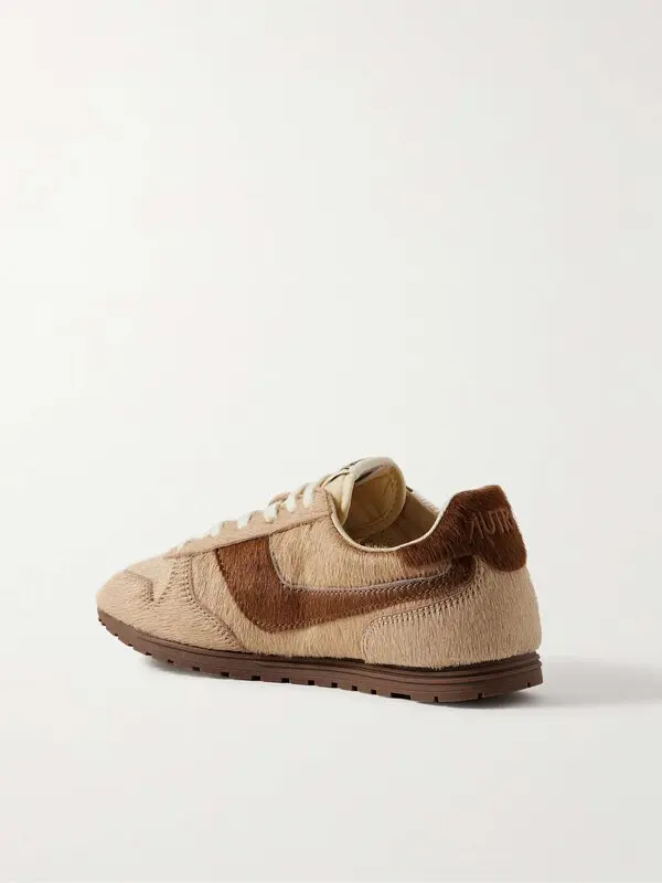 AUTRY Windspin Two-tone Calf Hair Sneakers - Camel