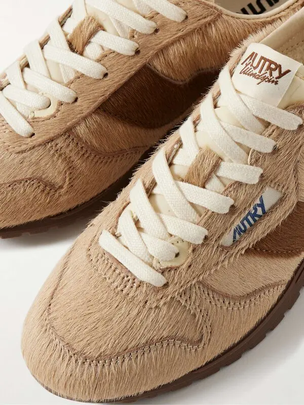AUTRY Windspin Two-tone Calf Hair Sneakers - Camel