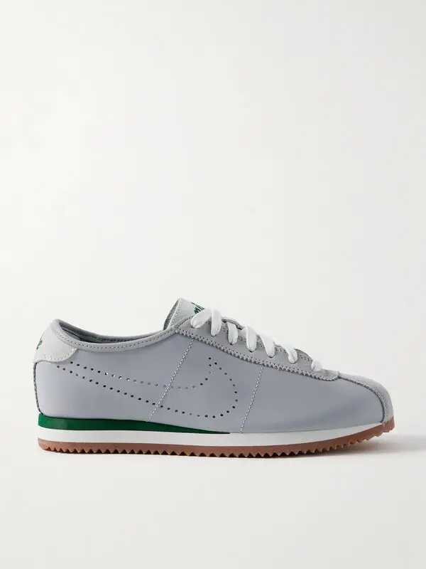 Nike Cortez Decon Suede-trimmed Leather Sneakers - Gray
