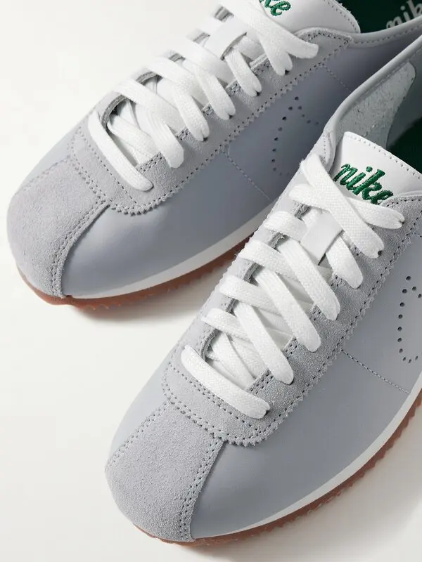 Nike Cortez Decon Suede-trimmed Leather Sneakers - Gray