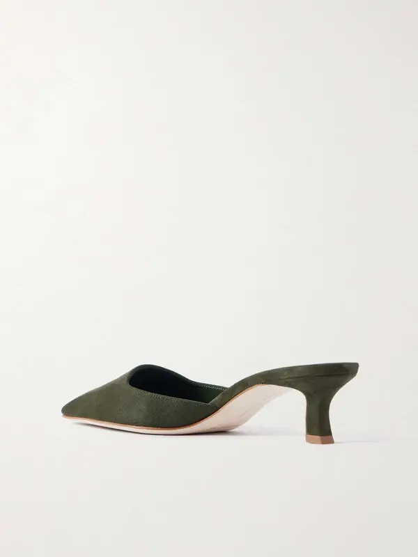 Manolo Blahnik Moiramu 50 Suede Mules