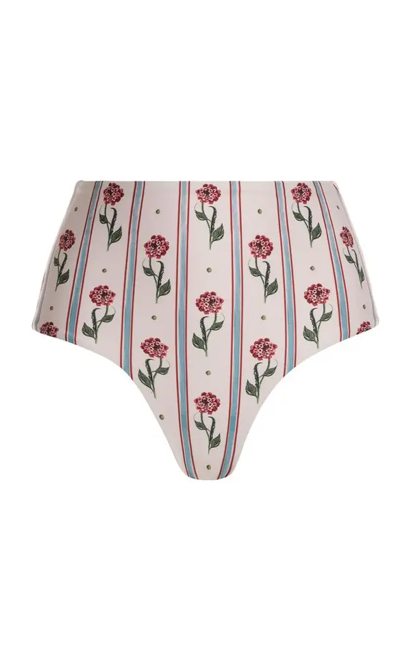 Agua Bendita Magenta High-waisted Bikini Bottom - White