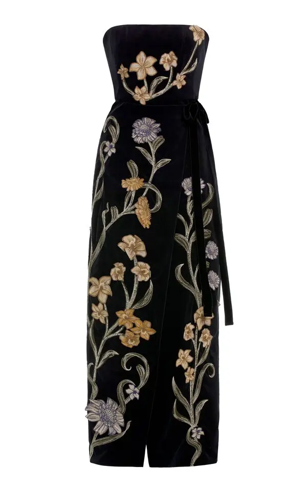 Agua Bendita Cinefilia Strapless Maxi Dress - Black