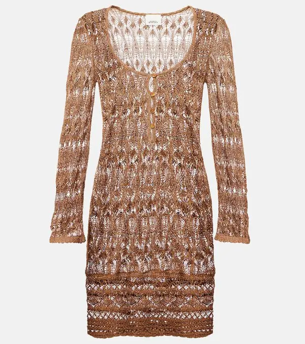 Isabel Marant Pia Crochet Minidress - Brown