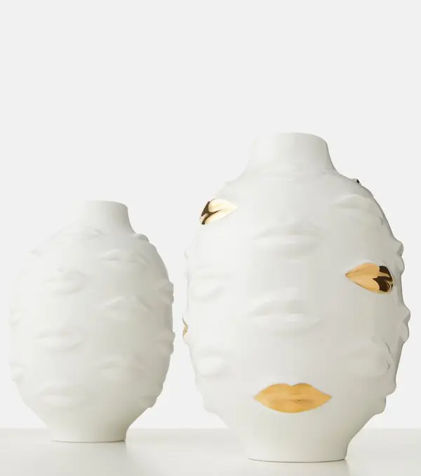 Jonathan Adler Gilded Gala Porcelain Vase - White