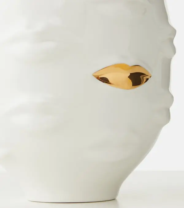 Jonathan Adler Gilded Gala Porcelain Vase - White
